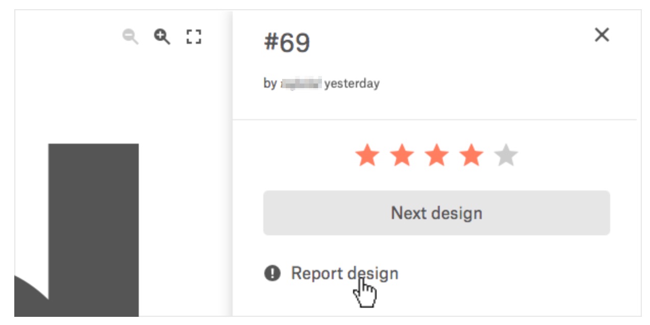 How do I report a problematic design entry? – 99designs Help Center